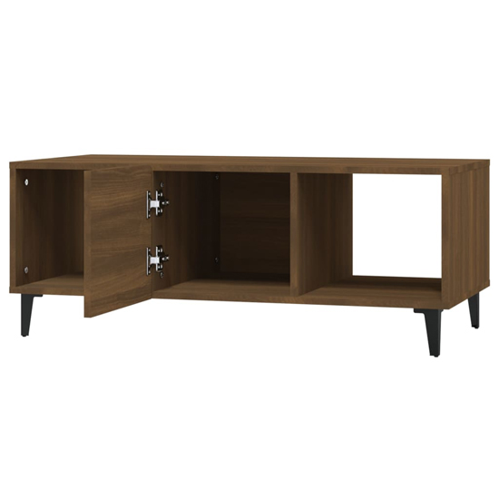 Ebco Wooden Coffee Table With 1 Door In Brown Oak