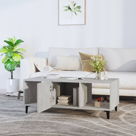 Ebco Wooden Coffee Table With 1 Door In Concrete Effect