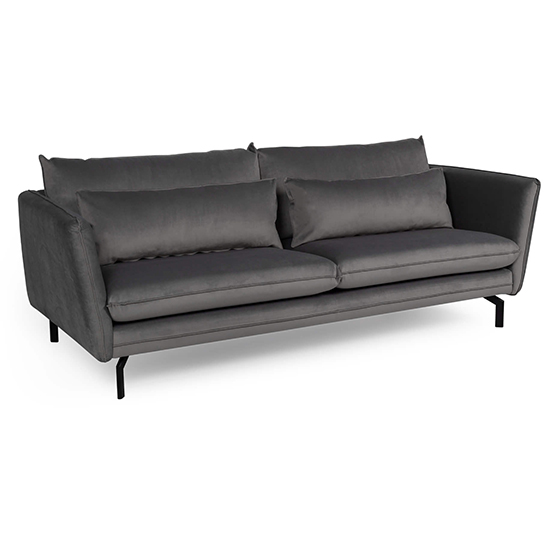 Edel Fabric 3 Seater Sofa With Black Metal Legs In Navy | Furniture in ...