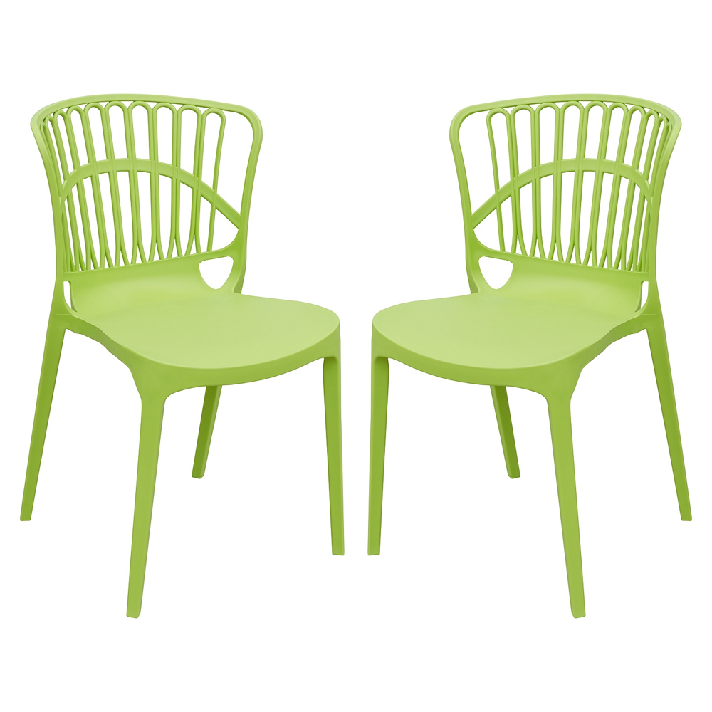 Ponte Outdoor Stacking Armchair In White With Green Weave | Furniture ...