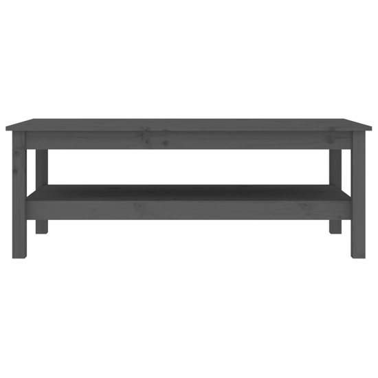 Edita Pine Wood Coffee Table With Undershelf In Grey