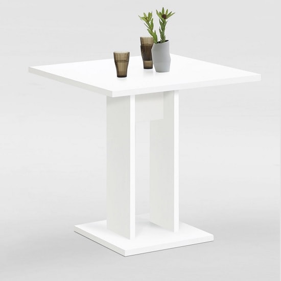 Eiffel Wooden Dining Table Square In White | Furniture in Fashion