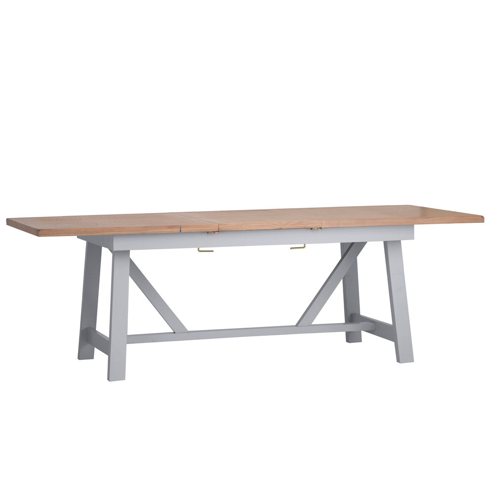 Elkin Wooden Extending Dining Table Large In Oak And Grey | Furniture ...