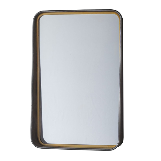 Elmira Round Portrait Wall Mirror In Black And Gold