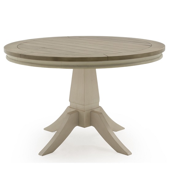 Emery Wooden Dining Table Round In Antique White | Furniture in Fashion