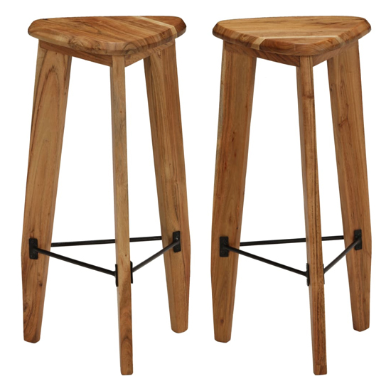 Lyon Oak Wood Bar Stool With Metal Base | Furniture in Fashion