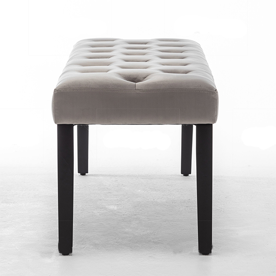 Escondido Velvet Dining Bench In Light Grey | Furniture in Fashion