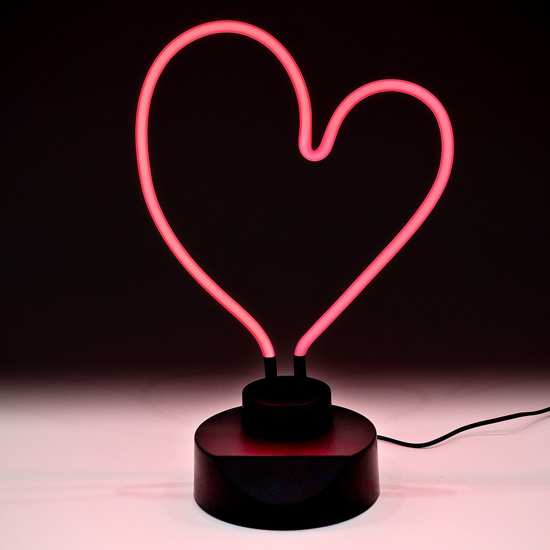 Etamin Pink Neon Heart LED Table Lamp