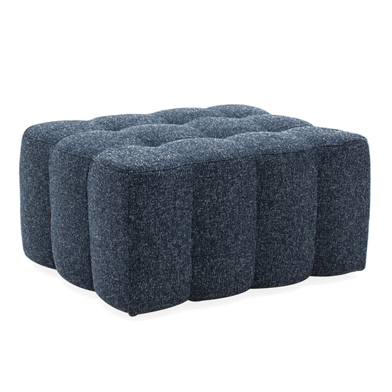 Etta Fabric Upholstered Ottoman In Blue | Furniture in Fashion
