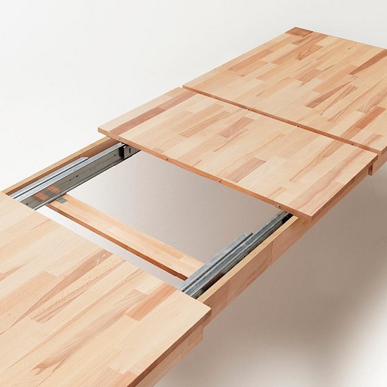 Ettrick Wooden Extendable Dining Table Large In Beech Heartwood ...