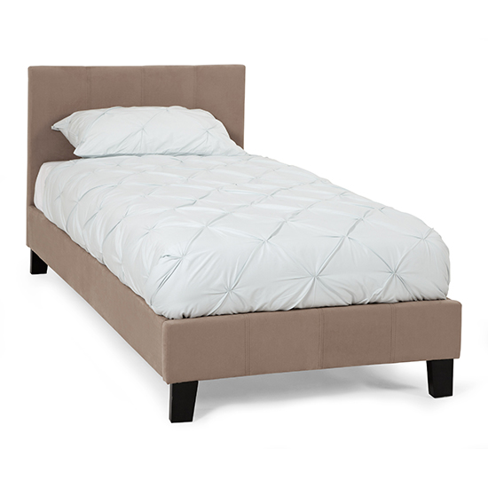 Evelyn Latte Fabric Upholstered Single Bed | Furniture in Fashion