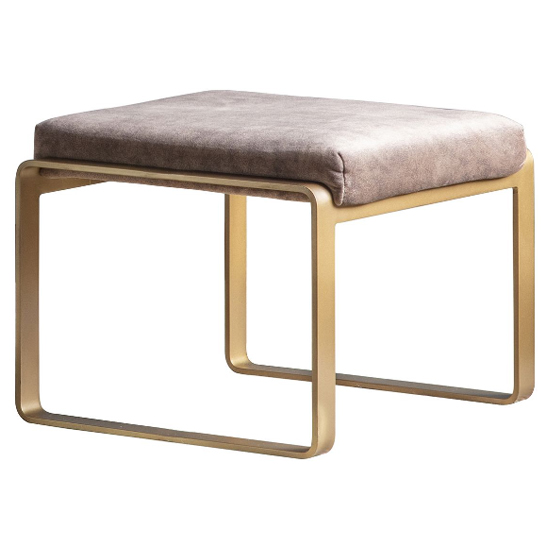 Fabian Velvet Footstool With Metal Frame In Mineral