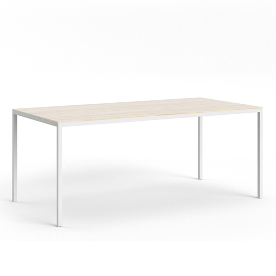 Familia 180cm White Wooden Top Dining Table With White Legs | FiF