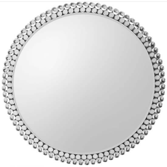 Fargo Large Round Portrait Wall Mirror In Silver | Furniture in Fashion