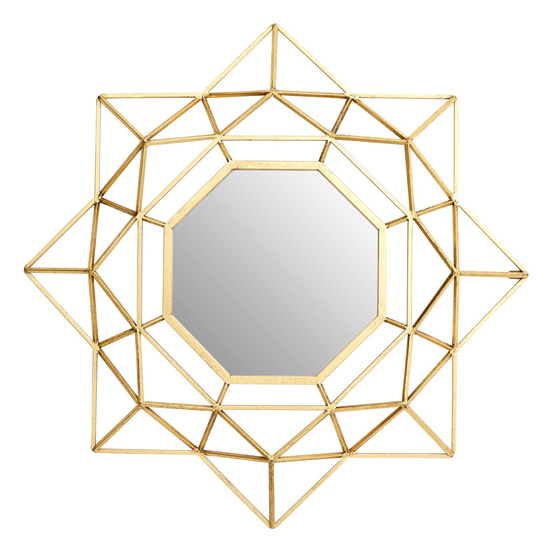 Farota Rectangular Wall Bedroom Mirror In Champagne Gold Frame ...