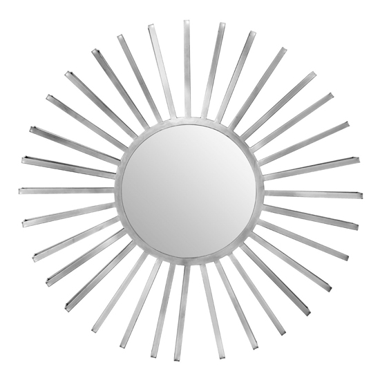 Ekosta Rectangular Leaf Effect Wall Mirror In Silver | Sale