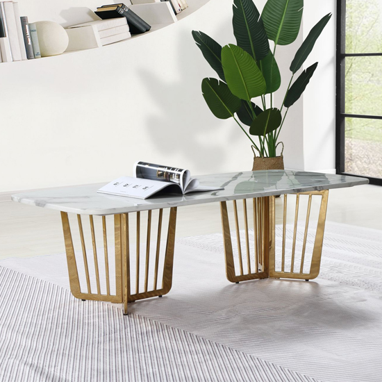 White Gloss Coffee Table With Gold Legs at Heather Phillips blog