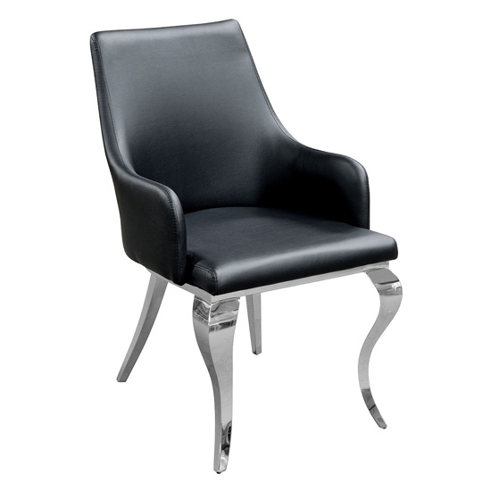 Faye Faux Leather Dining Chair In Black