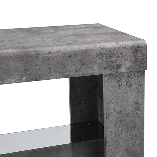 Fiesta Wooden Bar Table Unit In Concrete Effect With LED Lights