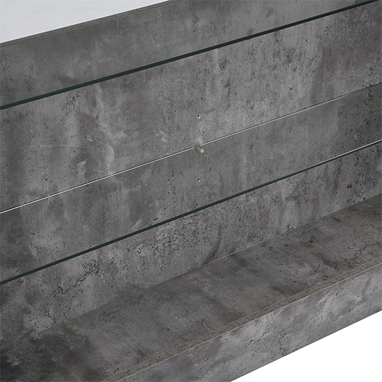 Fiesta Wooden Bar Table Unit In Concrete Effect With LED Lights