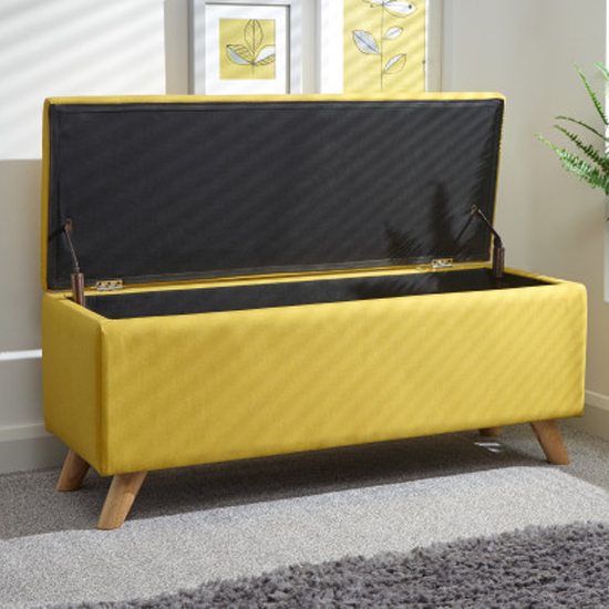 Speke Fabric Ottoman Storage Unit In Yellow | Furniture in Fashion