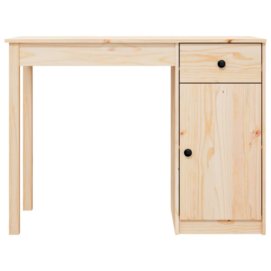 Finlay Pine Wood Laptop Desk With 1 Door 1 Drawer In Natural ...
