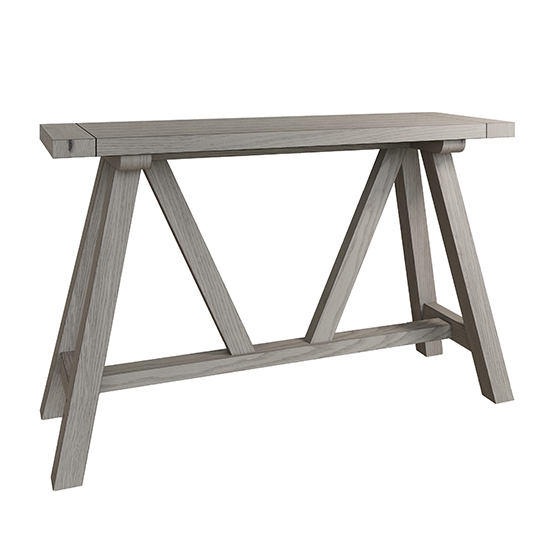 Norset Small Console Table In Grey Gloss With 1 Glass Shelf | Sale