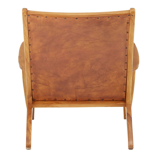 Formosa Brown Leather Bedroom Chair With Wooden Frame