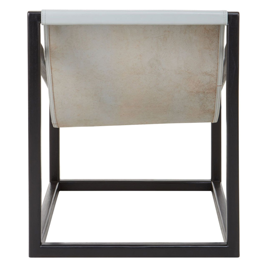 Formosa Grey Leather Bedroom Chair In Black Cubic Wooden Frame ...
