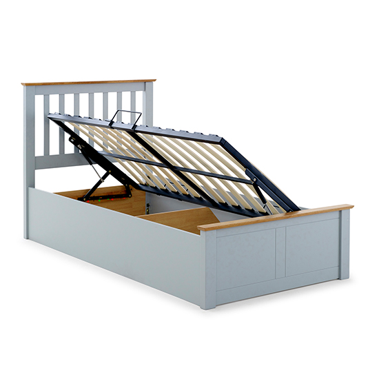 Francis Wooden Ottoman Storage Single Bed In Grey | Furniture in Fashion