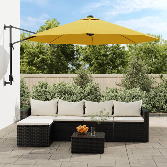 Fredrica Wall-Mounted Fabric Parasol In Yellow | Furniture in Fashion