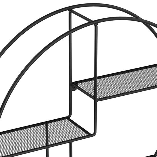 Frisco Round Metal Wall Shelving Unit In Black | FiF