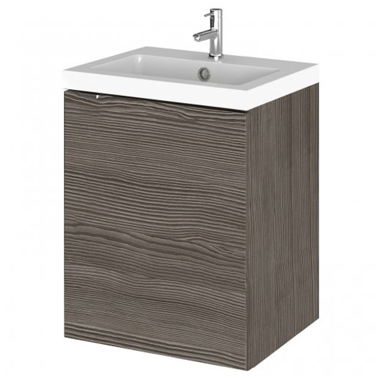 Fuji 40cm Wall Vanity With Polymarble Basin In Brown Grey Avola