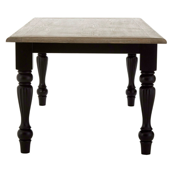 Furud Townhouse Wooden Dining Table In Oak And Black | FiF