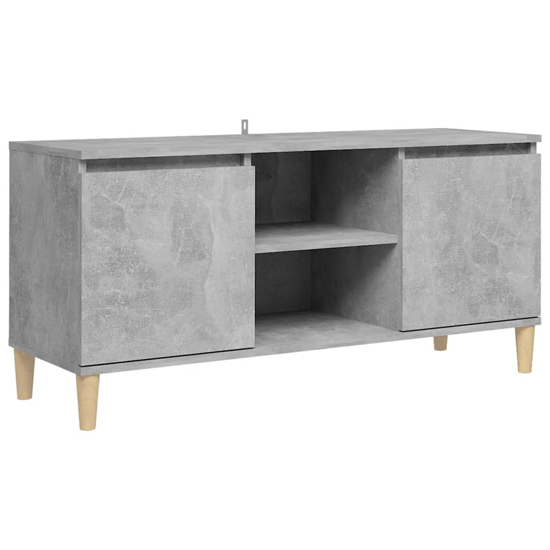 Gafna Wooden TV Stand In Concrete Effect With Solid Wood Legs