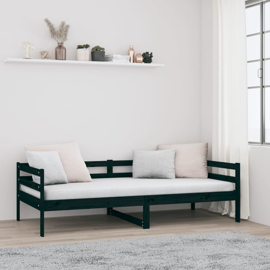 Galam Solid Pine Wood Day Bed In Black