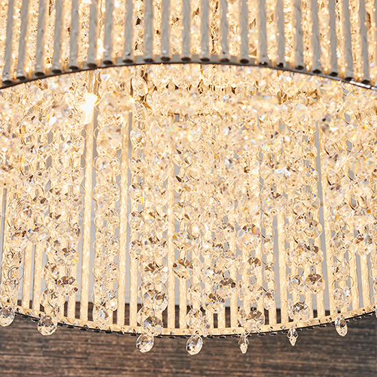 Galina 10 Lights Flush Ceiling Light In Polished Chrome
