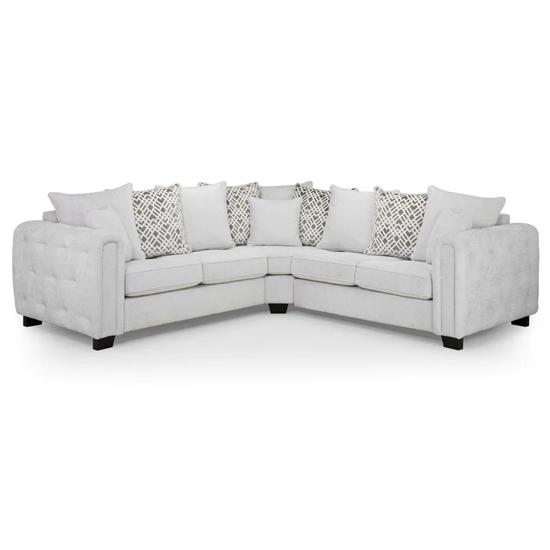 Grazed Large Fabric Corner Sofa In Light Grey | Furniture in Fashion