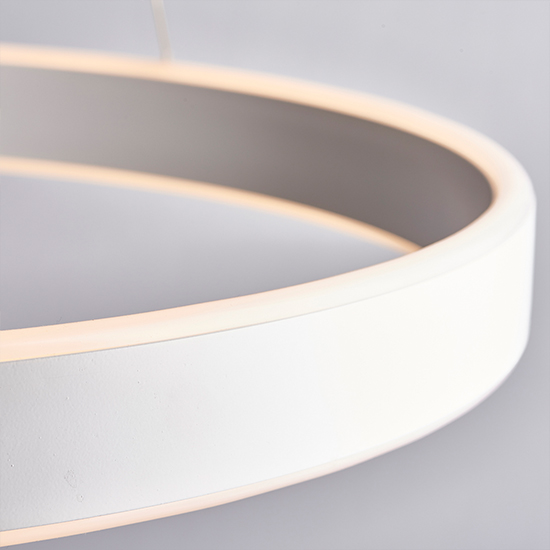 Gen LED Ring Pendant Light In Matt White With Frosted Diffuser ...