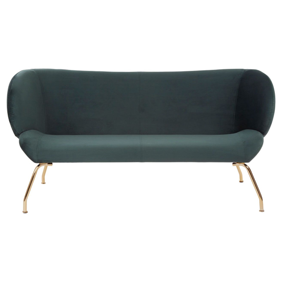 Giausar Upholstered Fabric 2 Seater Sofa In Dark Green