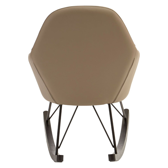 Giausar Upholstered Faux Leather Rocking Chair In Light Grey ...