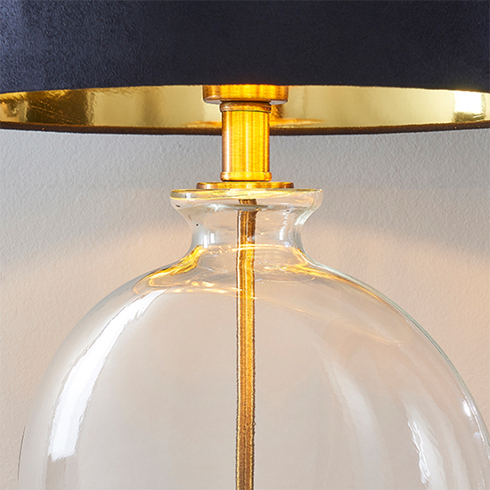Gideon Black Faux Cylinder Table Lamp In Antique Brass
