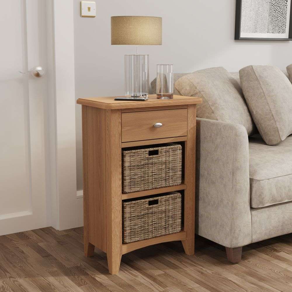 Gilford Wooden 1 Drawer Lamp Table In Grey | Furniture in Fashion