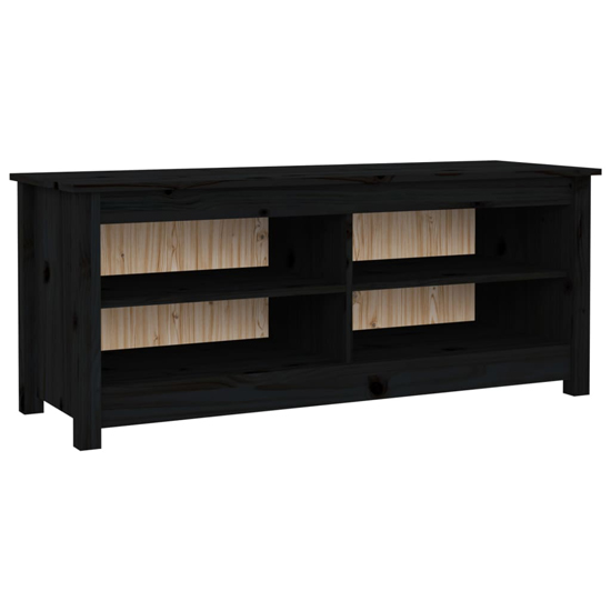 Ginny Pine Wood Shoe Storage Bench In Black