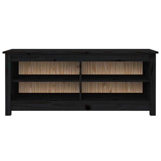 Ginny Pine Wood Shoe Storage Bench In Black