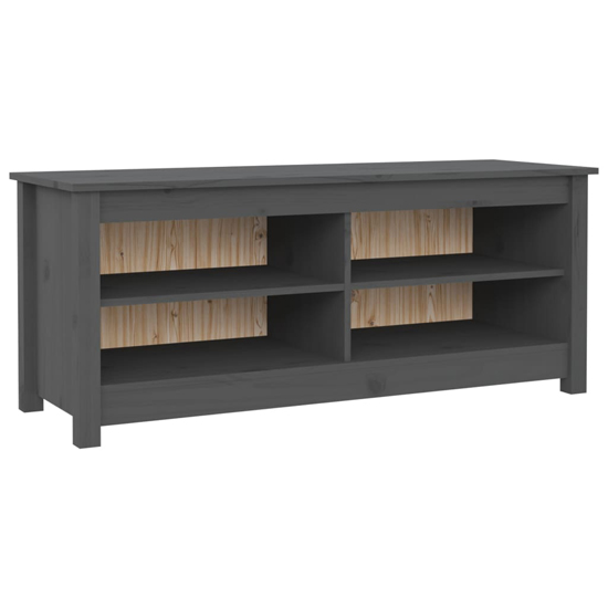 Ginny Pine Wood Shoe Storage Bench In Grey | Furniture in Fashion