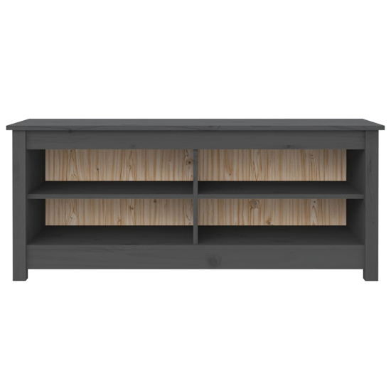 Ginny Pine Wood Shoe Storage Bench In Grey | Furniture in Fashion