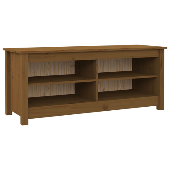 Ginny Pine Wood Shoe Storage Bench In Honey Brown | Furniture in Fashion