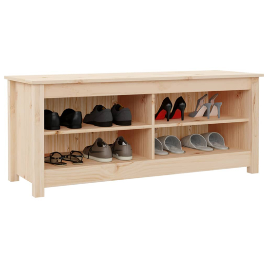 Ginny Pine Wood Shoe Storage Bench In Natural | Furniture in Fashion