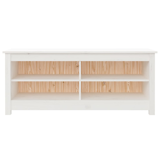 Ginny Pine Wood Shoe Storage Bench In White